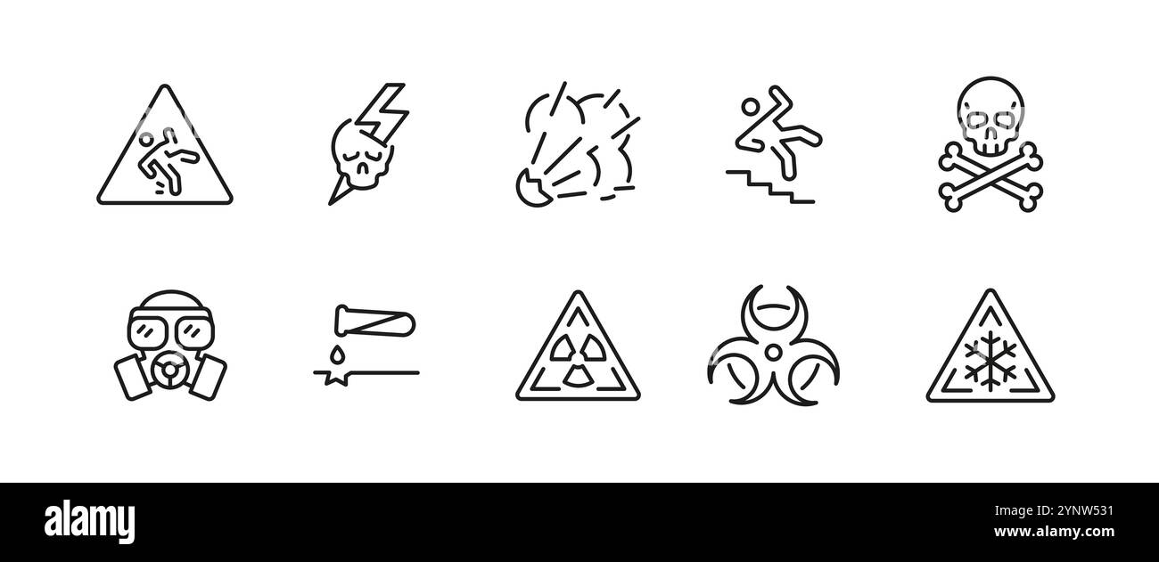 Safety and Warning Icons Set Stock Vector Image & Art - Alamy