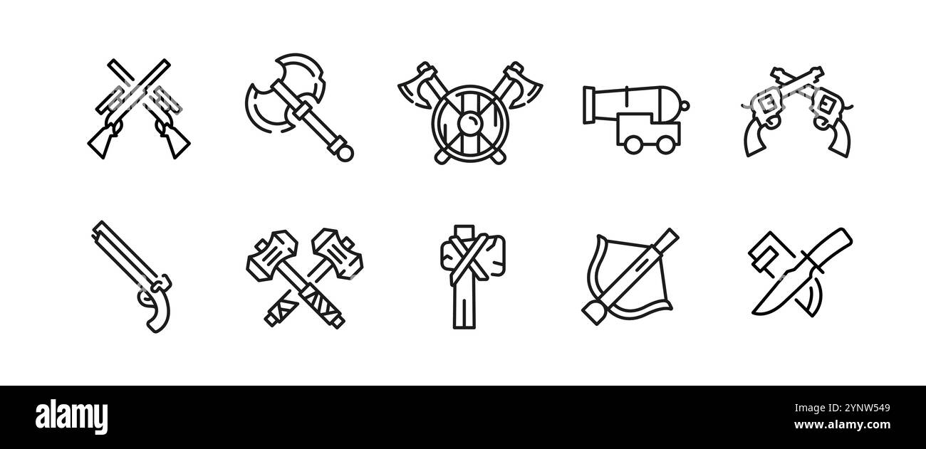 Cannon Icon Set Stock Vector Image & Art - Alamy
