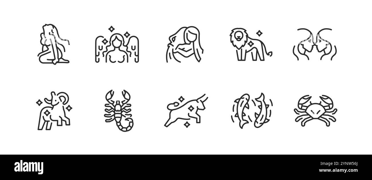 Zodiac icons set Stock Vector Image & Art - Alamy