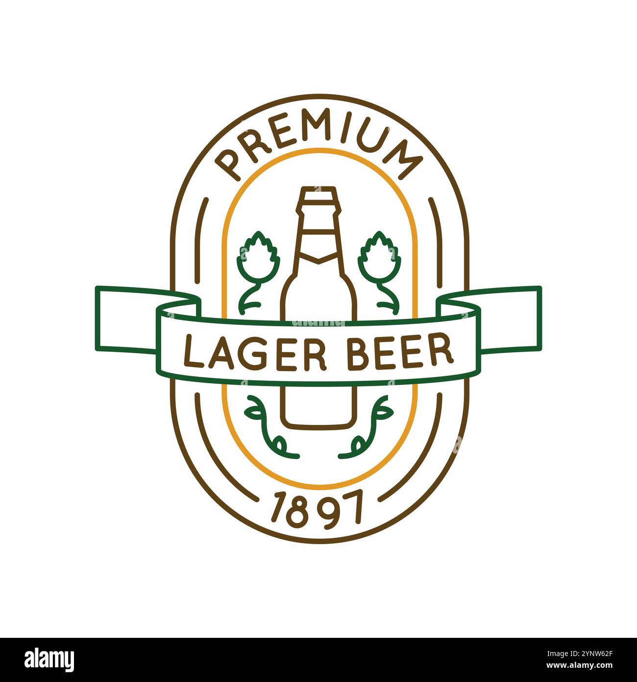 Simple Logo with Premium Lager Beer icon Stock Vector Image & Art - Alamy