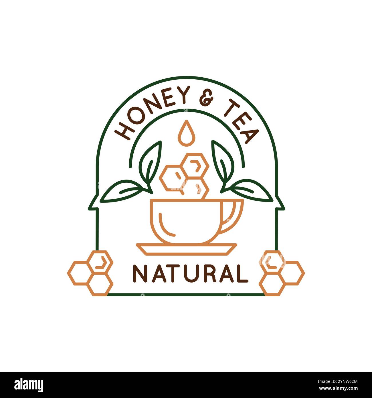 Simple Logo with Honey and Tea Icon Stock Vector Image & Art - Alamy