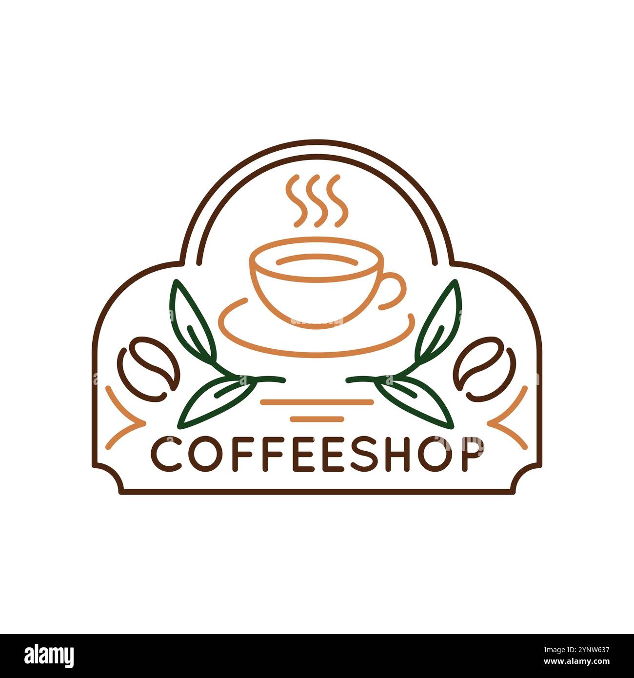 Simple Logo with Coffee Shop Icon Stock Vector Image & Art - Alamy