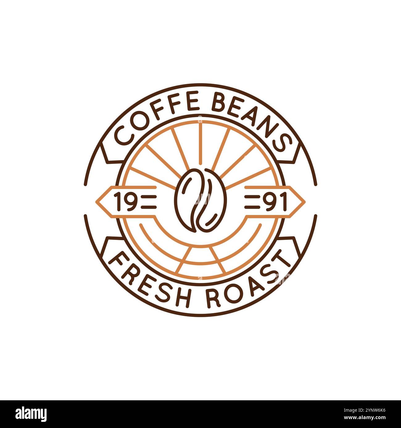 Simple Logo with Coffee Beans Icon Stock Vector Image & Art - Alamy