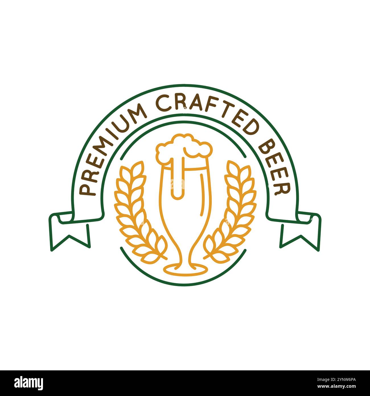 Simple Logo with Premium Crafted Beer icon Stock Vector Image & Art - Alamy