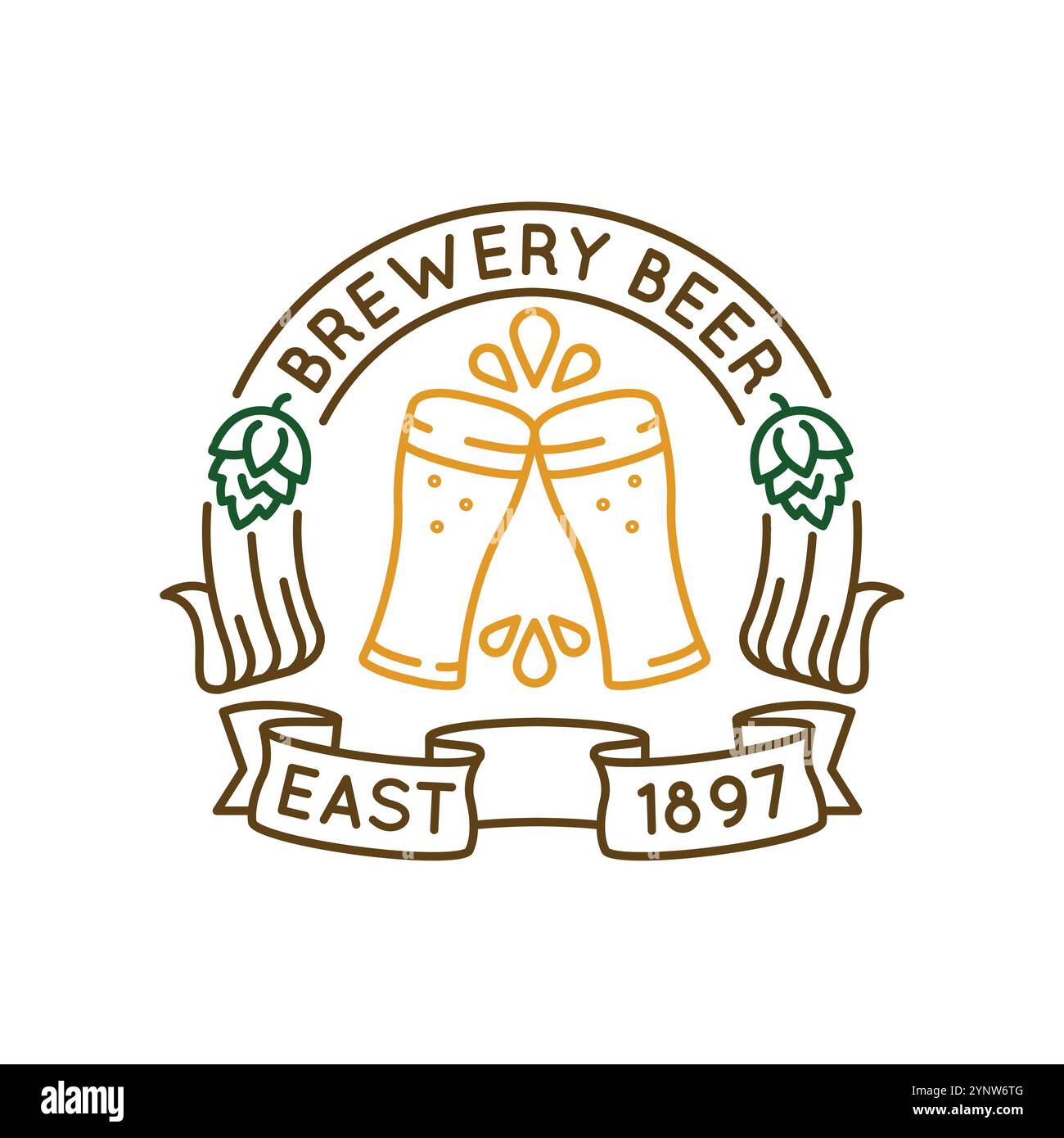 Simple Logo with Brewery Beer icon Stock Vector Image & Art - Alamy