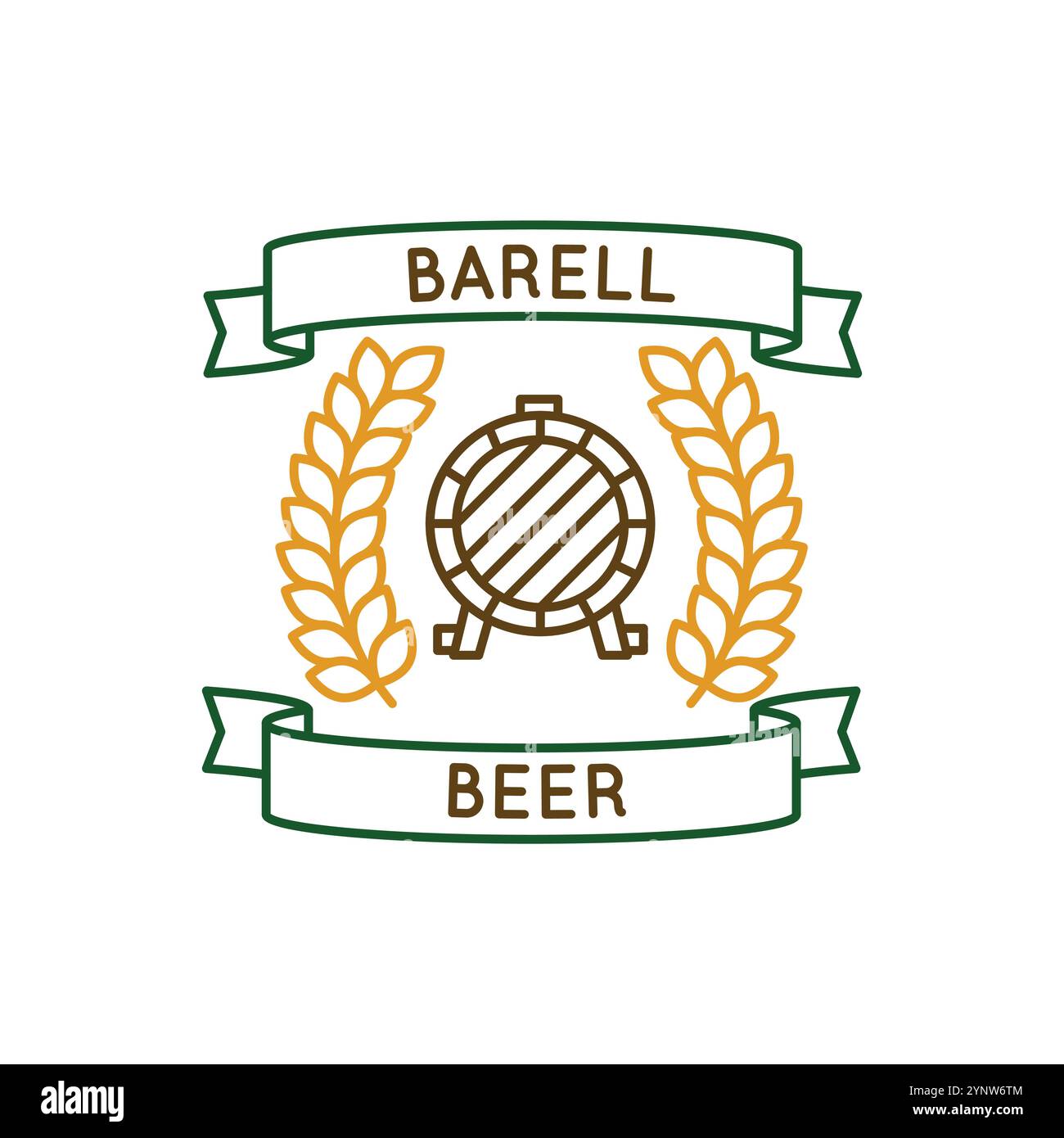 Simple Logo with Beer Barell icon Stock Vector Image & Art - Alamy