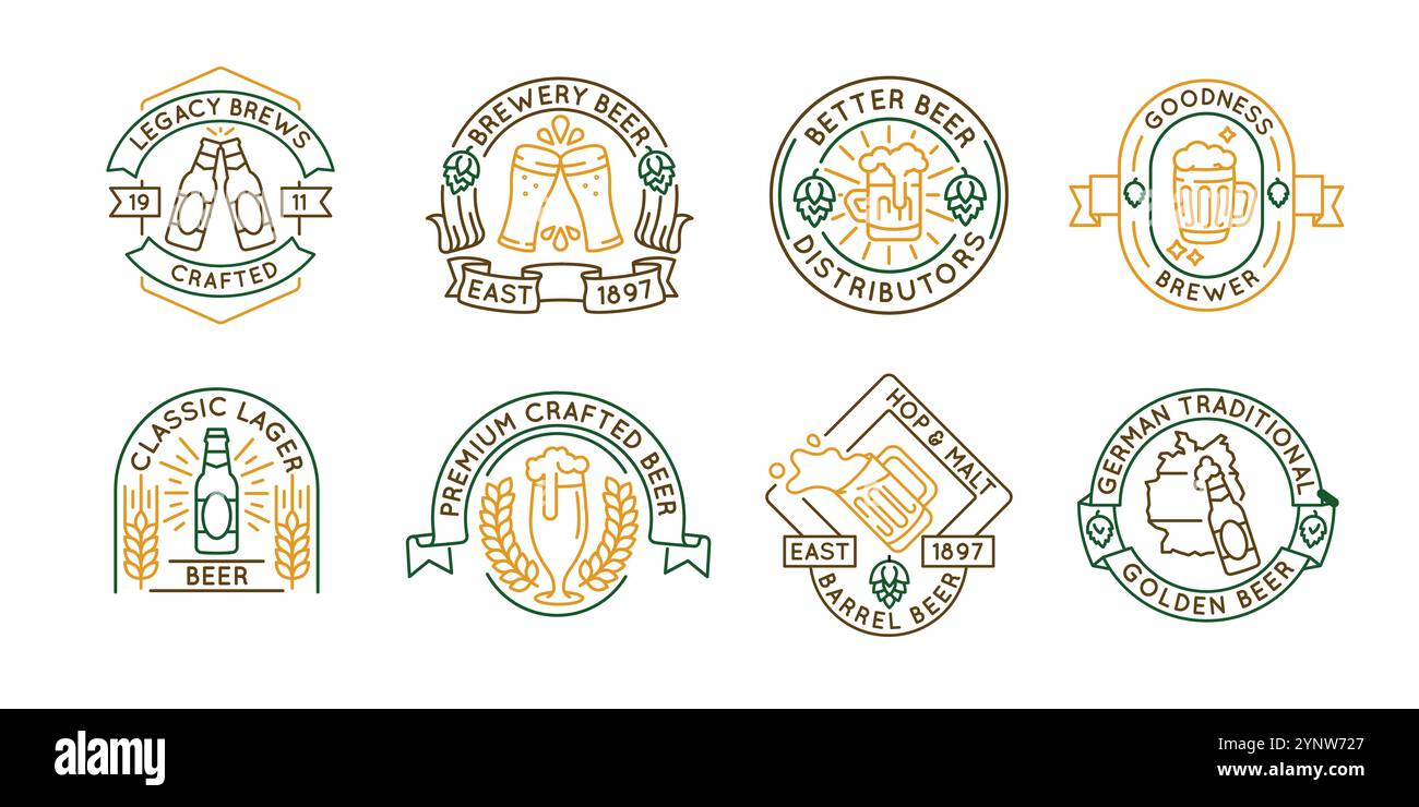 Beer bottle set Cut Out Stock Images & Pictures - Alamy