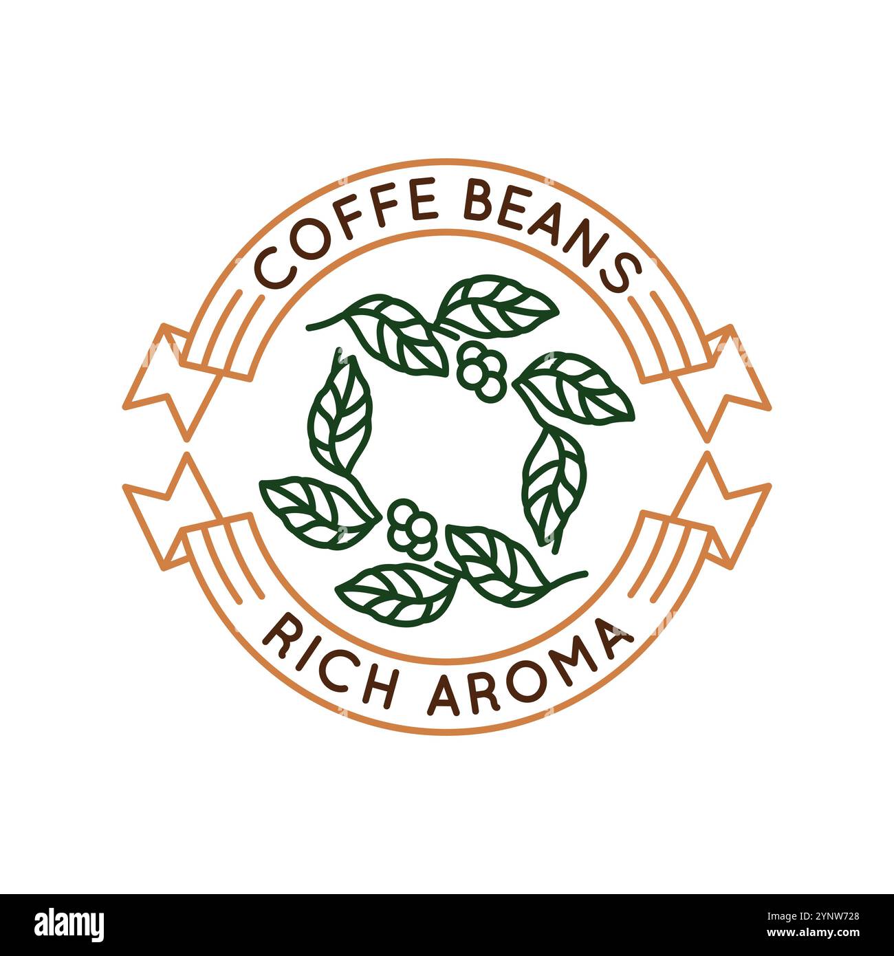 Simple Logo with Coffee Beans Rich Aroma Icon Stock Vector Image & Art - Alamy