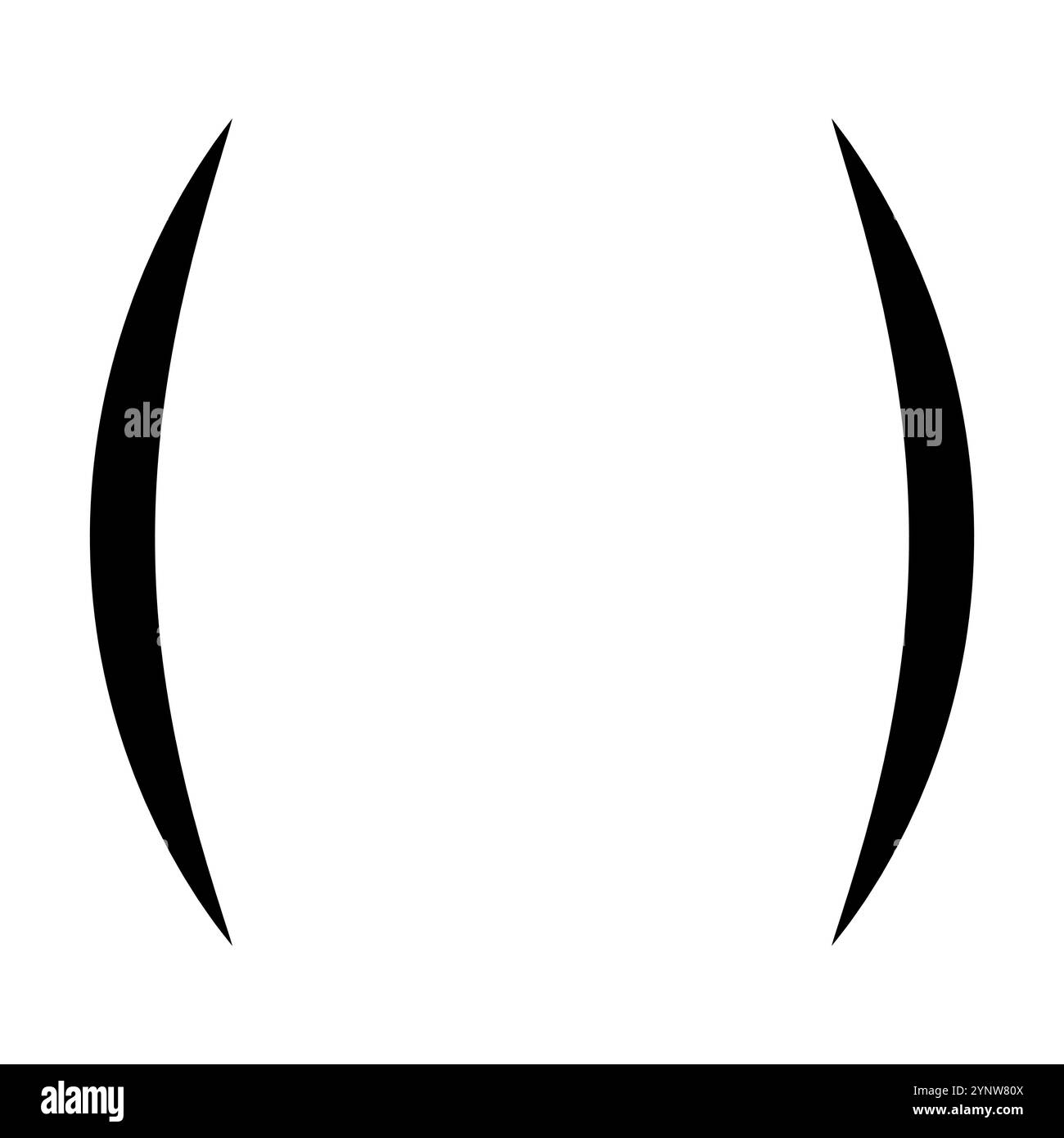 Curved parentheses, punctuation symbol brackets, geometric shape ...