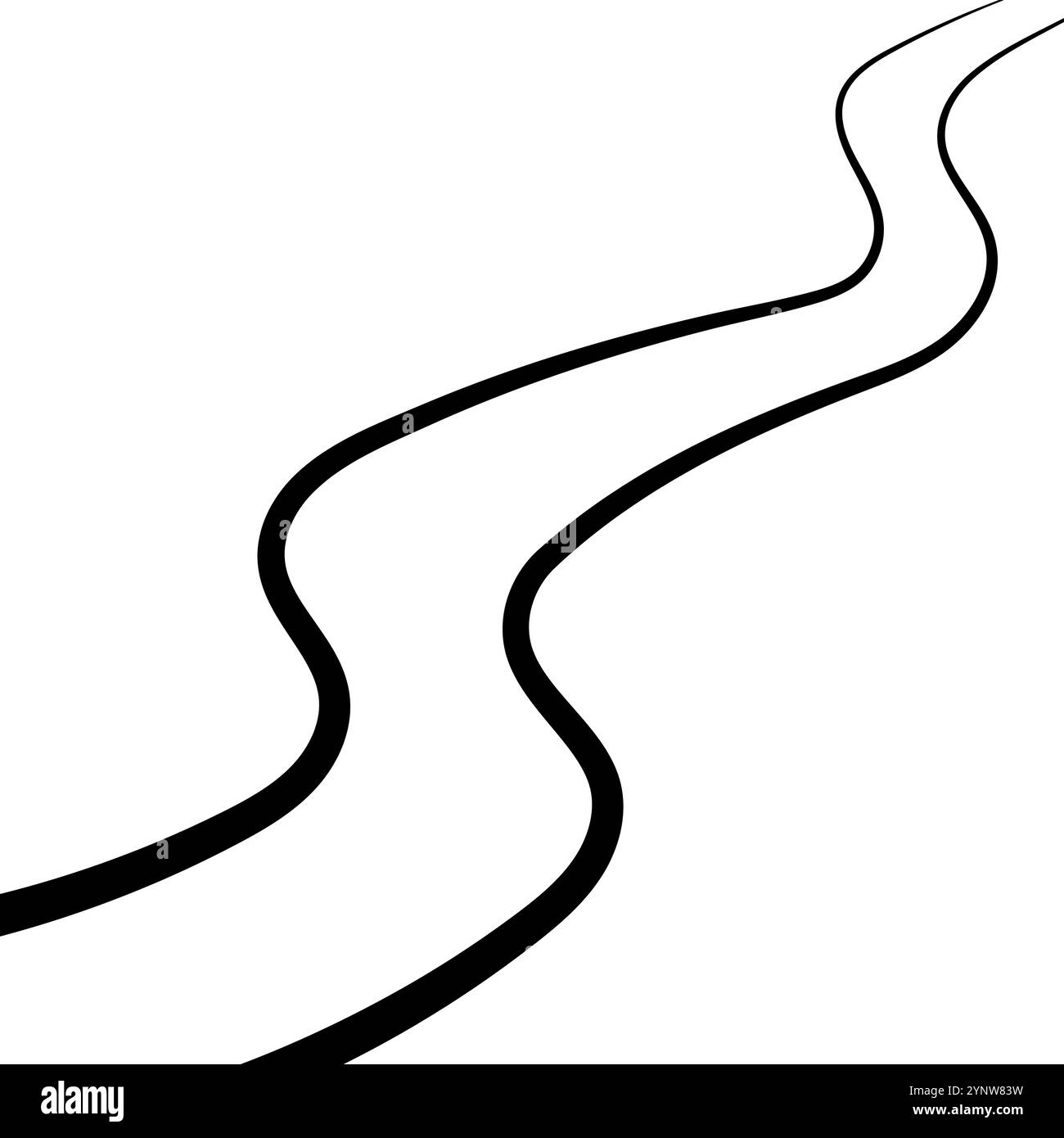Wavy lines of a winding road, a serpentine ribbon Stock Vector Image ...