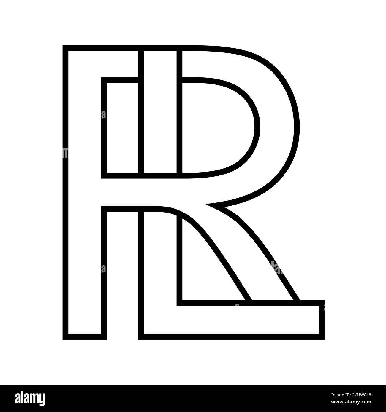 Logo sign rl lr icon double letters logotype r l Stock Vector Image ...