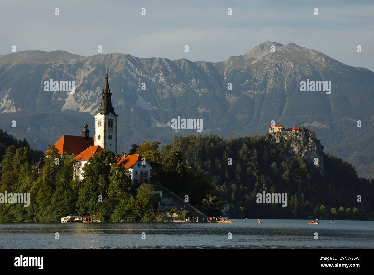 View of the 15th-century gothic church of the Mother of God on the Lake ...