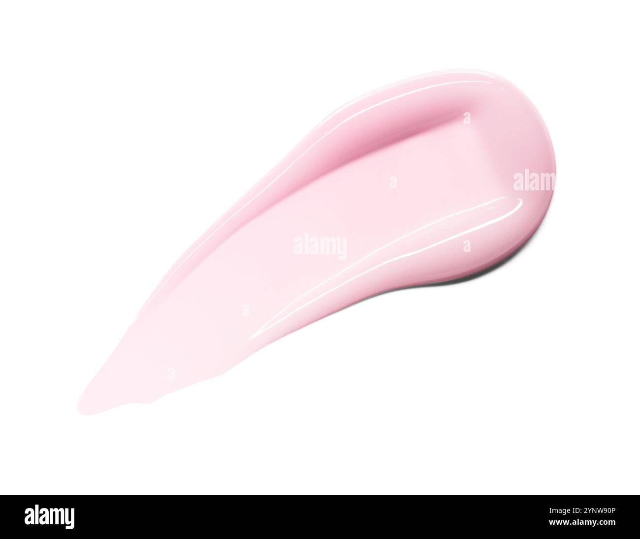 Pink lip gloss texture isolated on white background. Smudged cosmetic ...