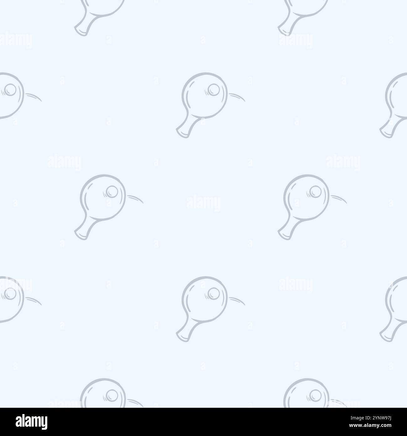 Simple black and white pattern with racket and ping pong ball. Hand ...