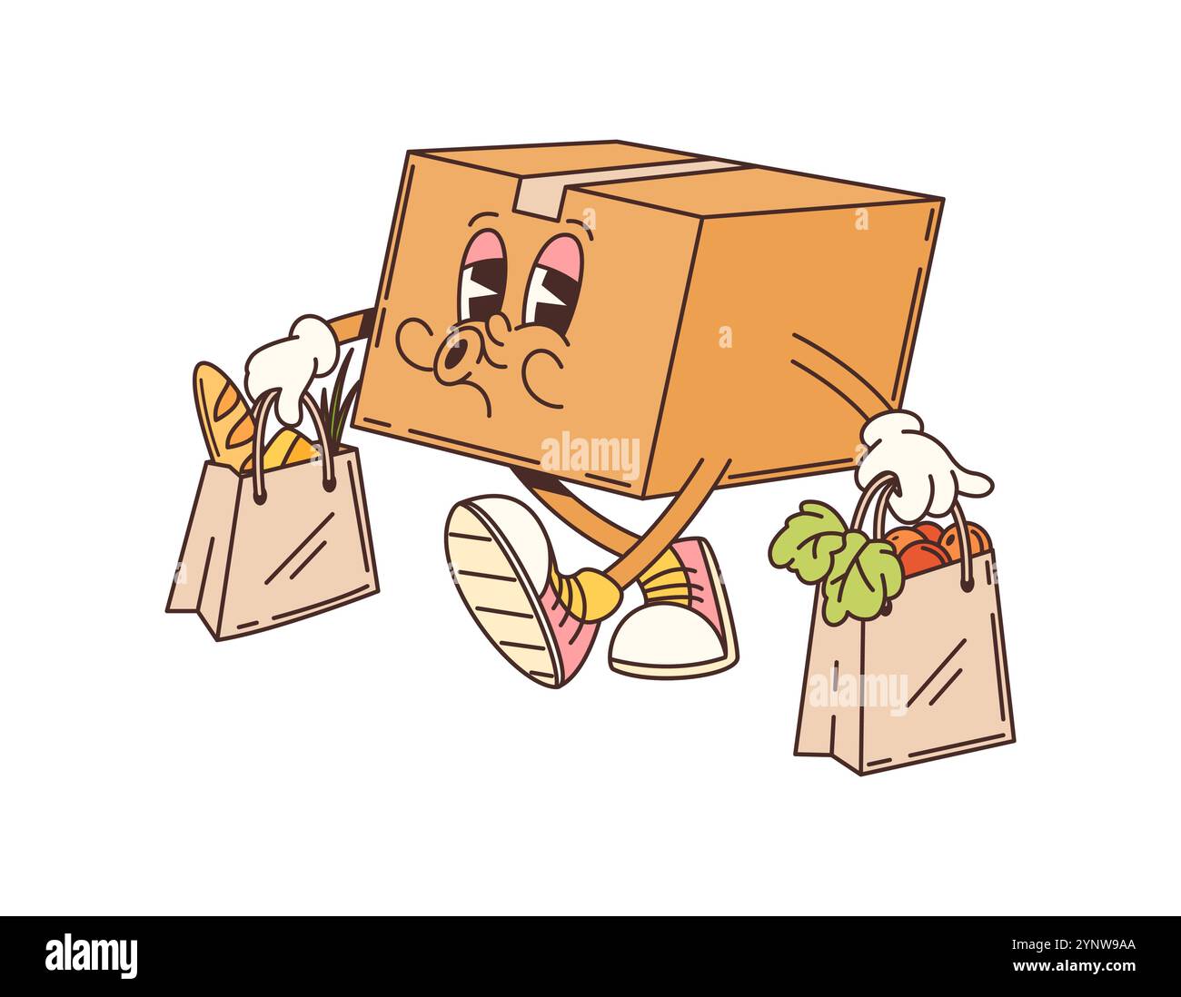 Groovy delivery cardboard box hi-res stock photography and images - Alamy
