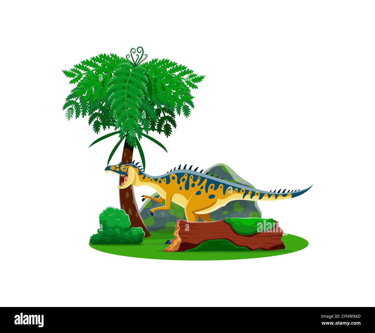 Cartoon neovenator prehistoric dinosaur character. Funny jurassic dino ...