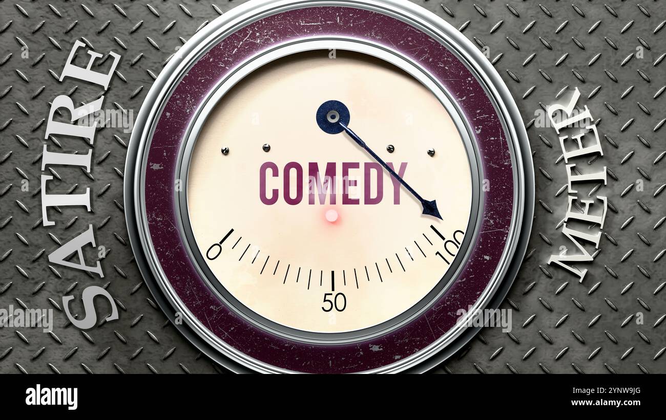 Comedy and Satire that is hitting a full scale, showing a very high ...