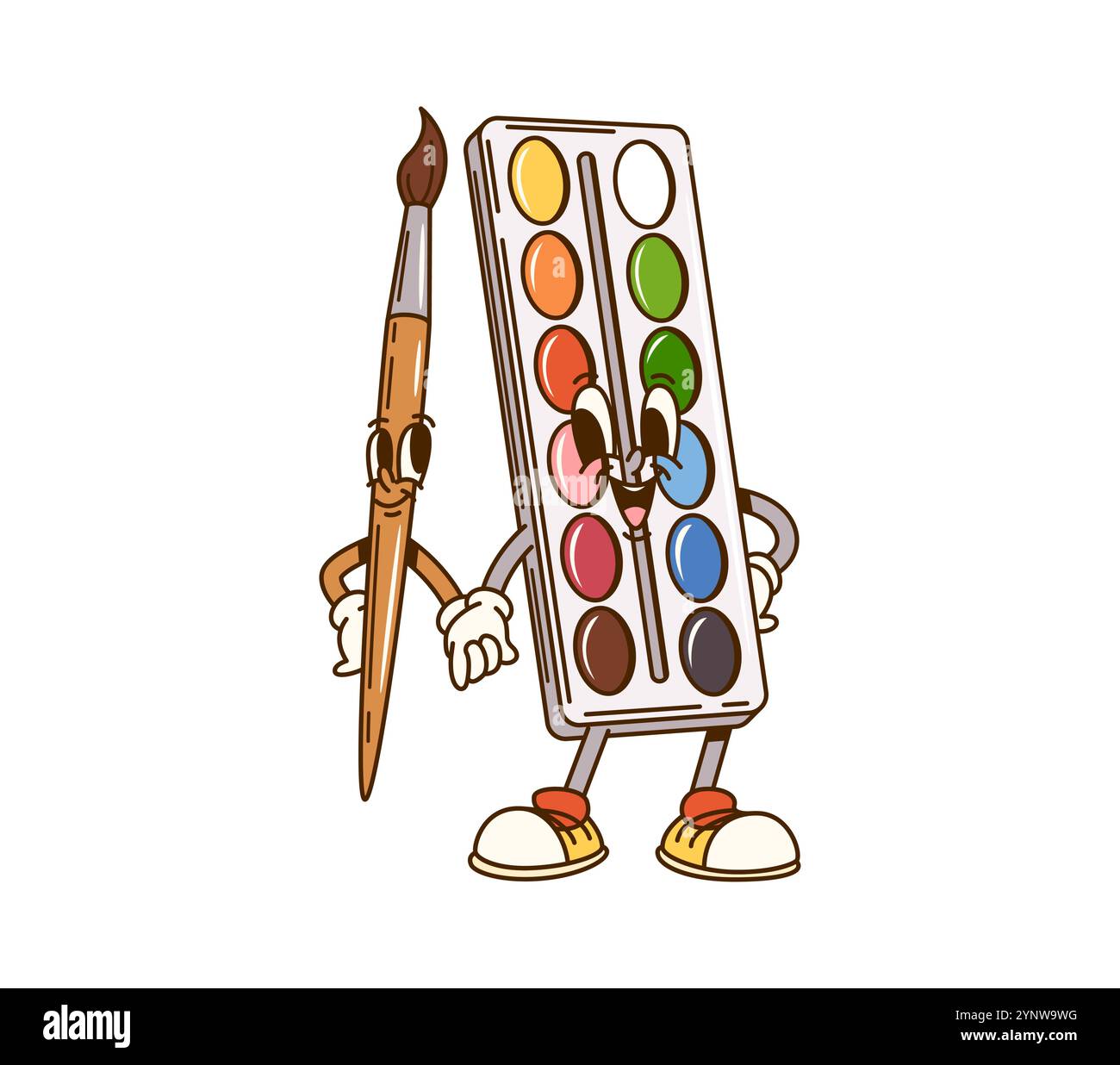 Groovy paint palette and brush school education and stationery ...