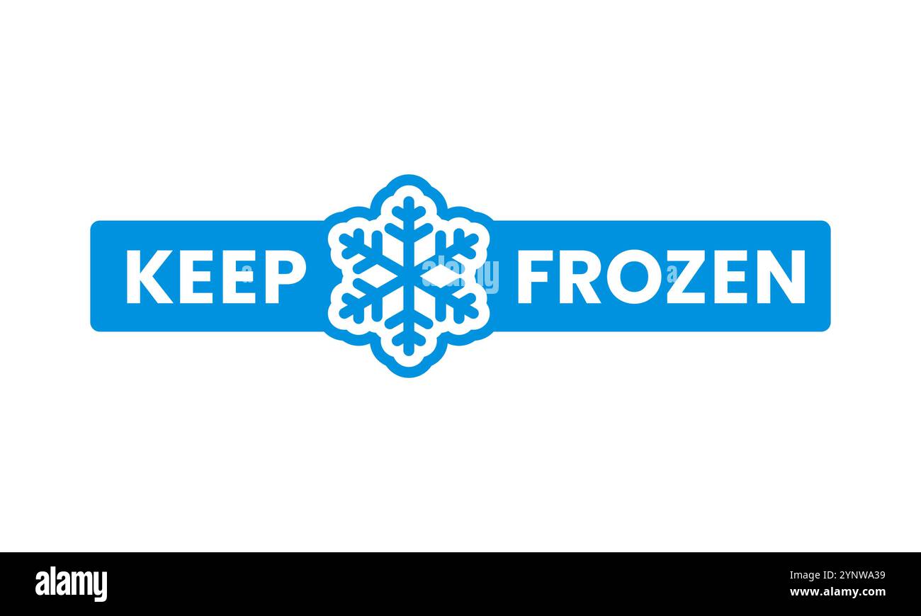 Keep frozen blue icon, cold product label. Deep freezing food product ...