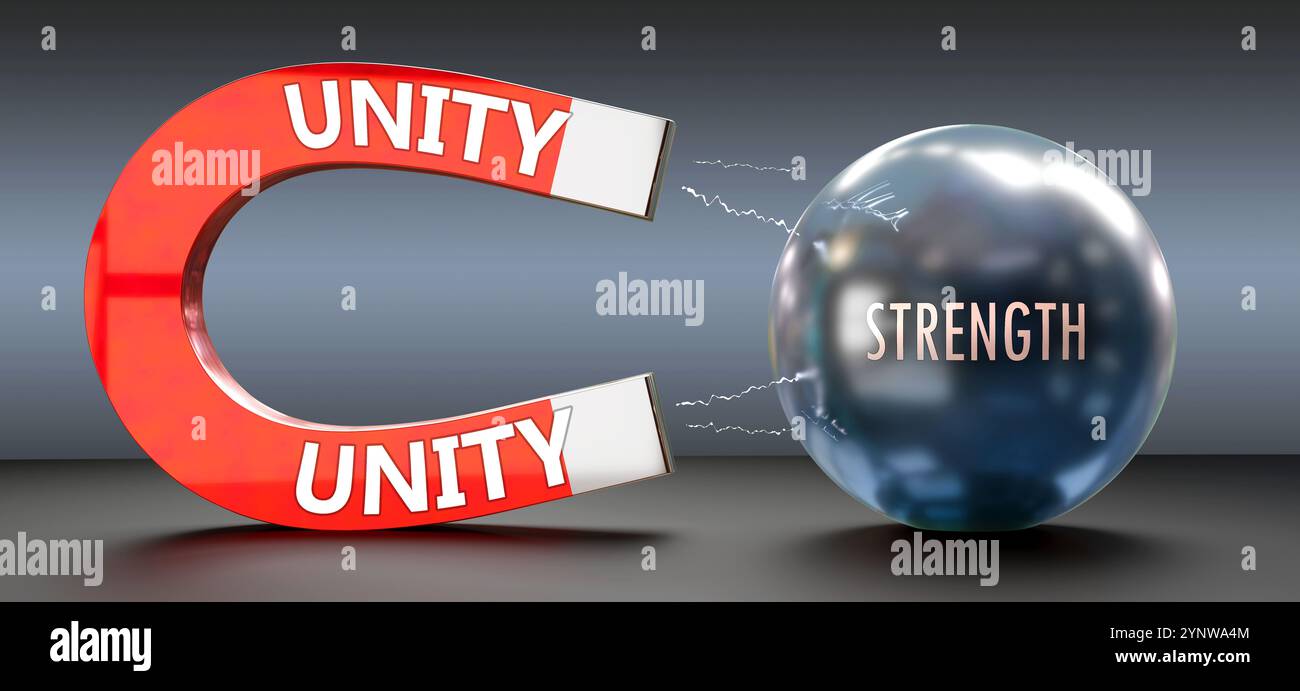 Unity that attracts Strength. Power of unity Stock Photo - Alamy