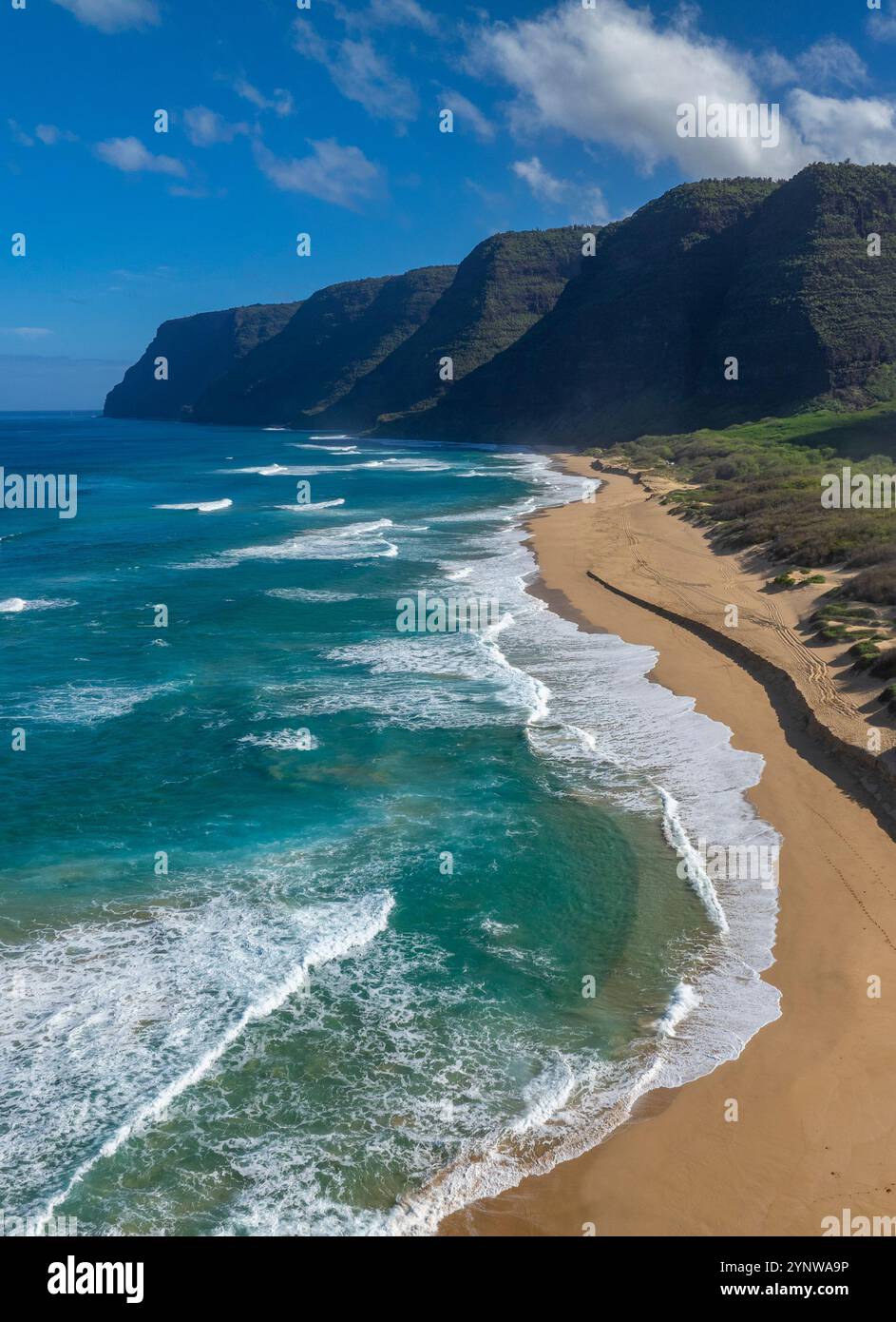 Hawaii kauai polihale aerial hi-res stock photography and images - Alamy