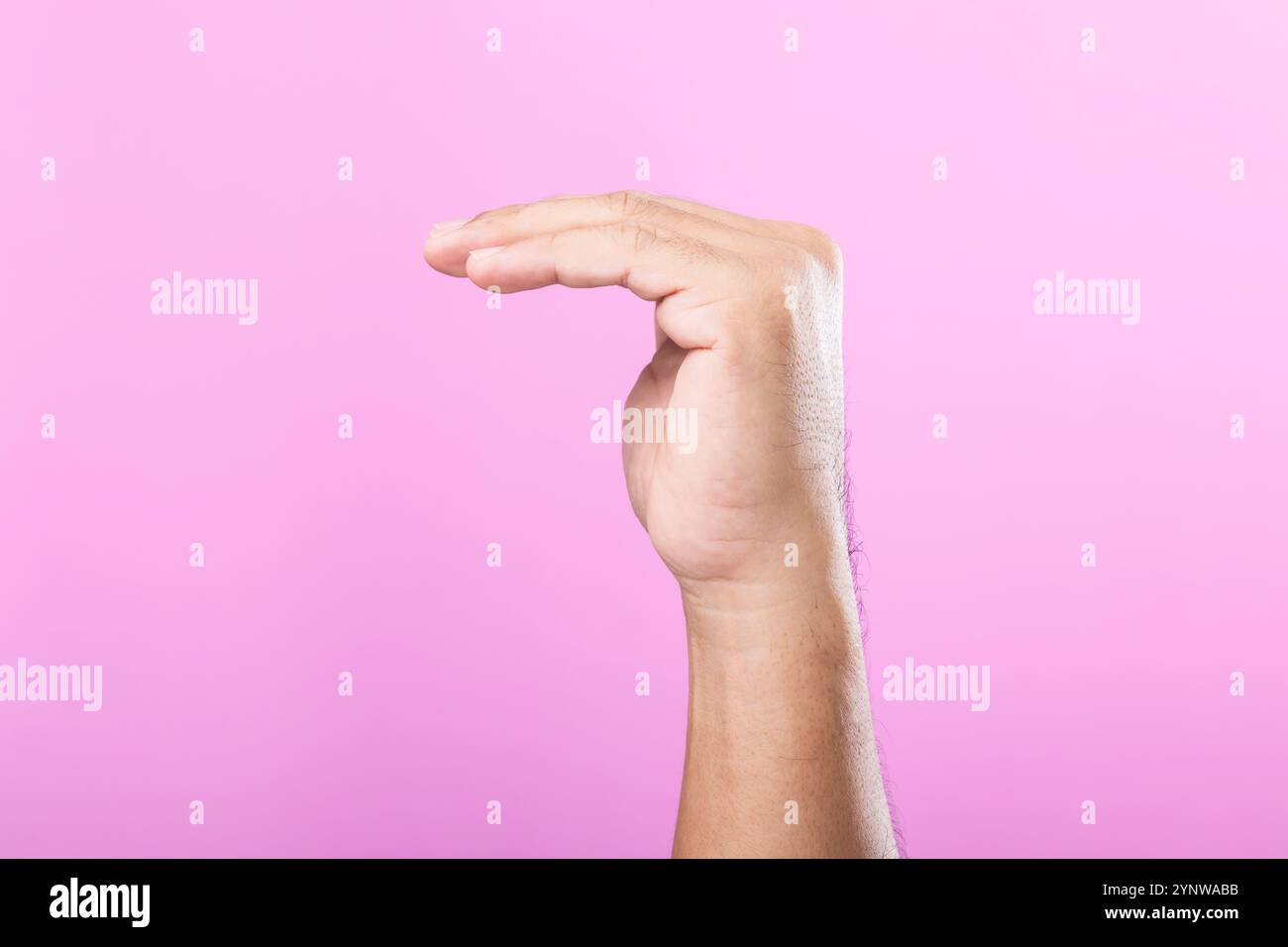 Hand displays various gestures, including a fist, open palm, and raised ...