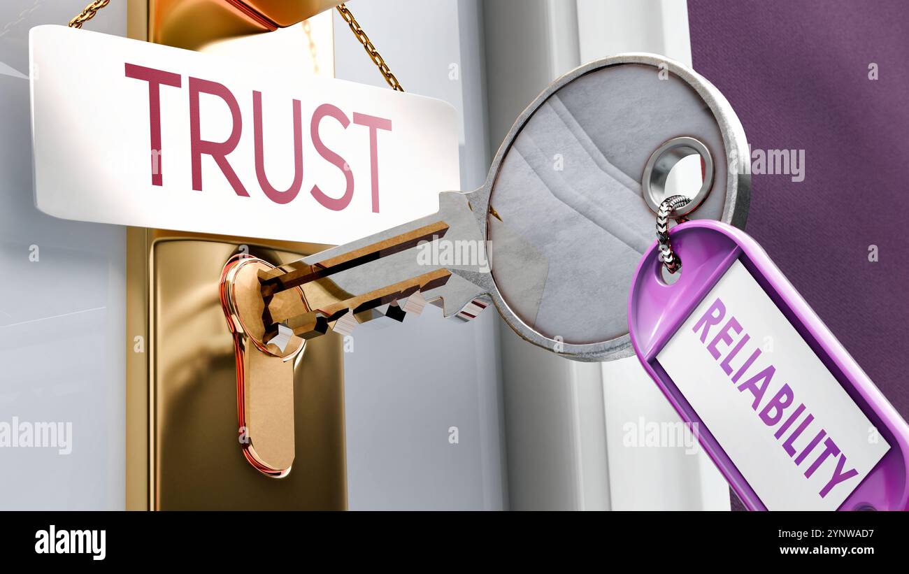 Reliability leads to Trust - it's a key to unlock trust. A door key ...