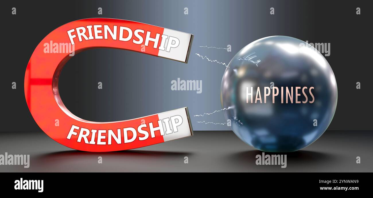 Friendship that attracts Happiness. Power of friendship Stock Photo - Alamy