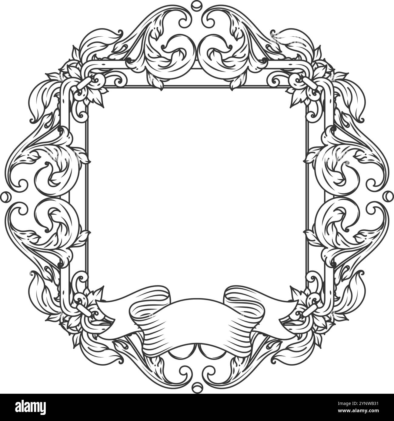 Frame leaves on old Black and White Stock Photos & Images - Alamy