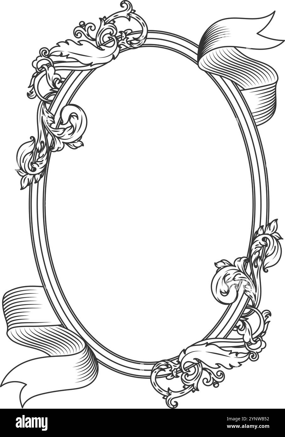 Ornate Oval Frame Outline