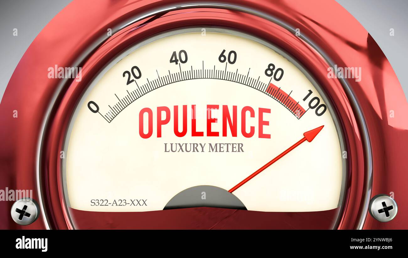 Opulence and Luxury Meter that is hitting a full scale, showing a very ...