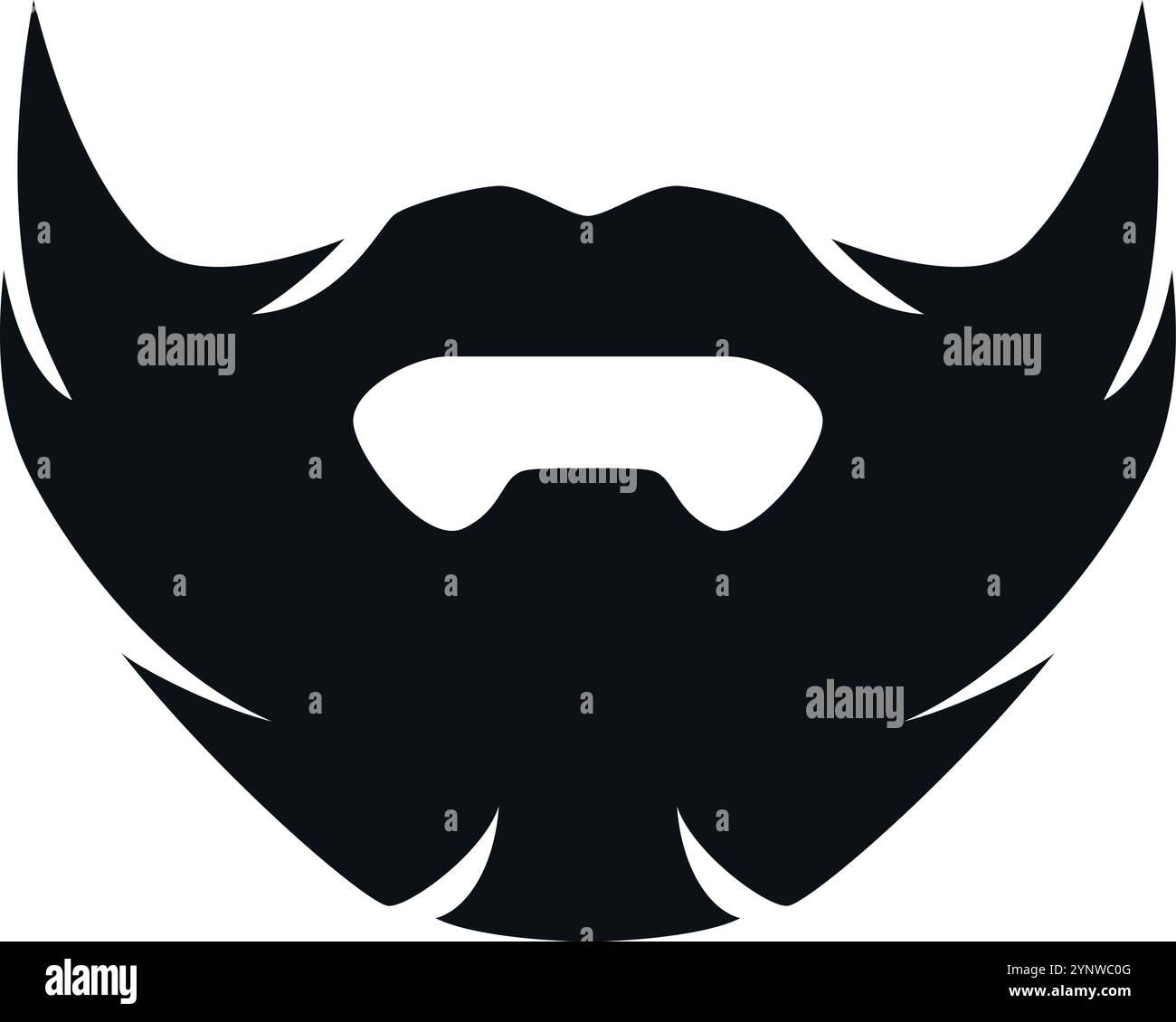 A black beard with a mustache and a beard comb Stock Vector Image & Art ...