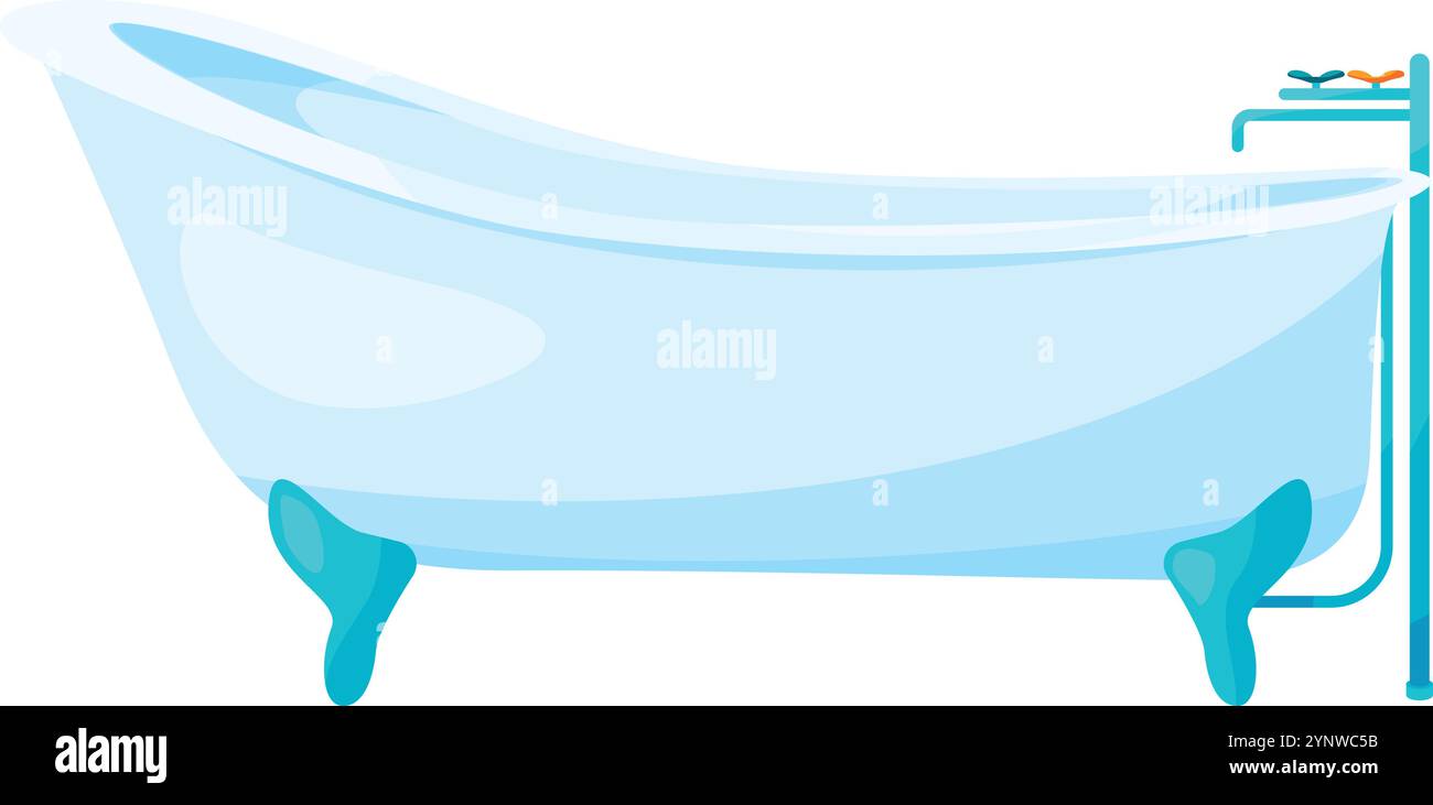 A bathtub with blue feet and a white body Stock Vector Image & Art - Alamy