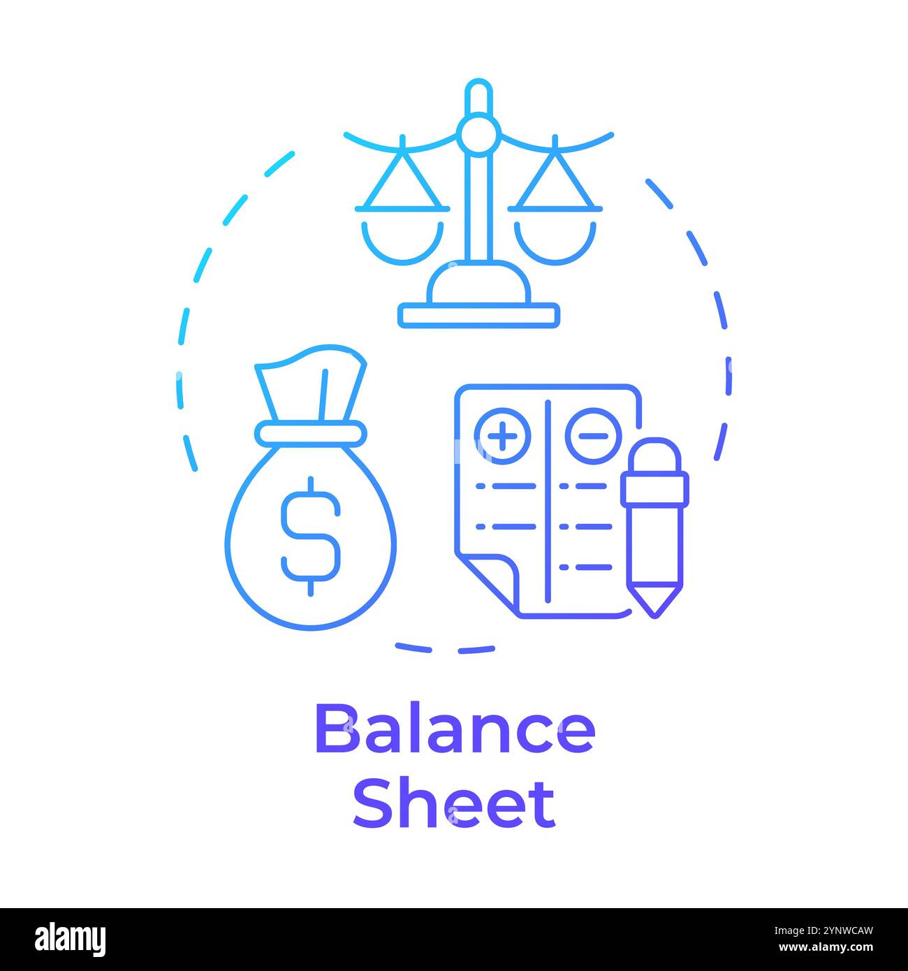 Balance sheet blue gradient concept icon Stock Vector Image & Art - Alamy