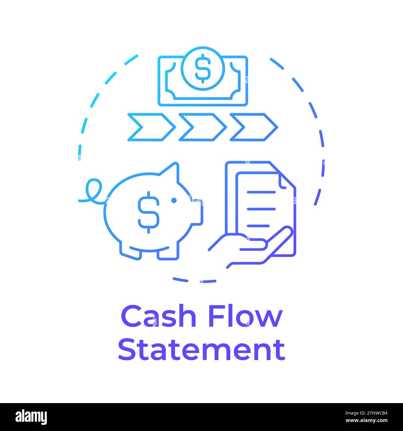 Cash flow statement blue gradient concept icon Stock Vector Image & Art - Alamy
