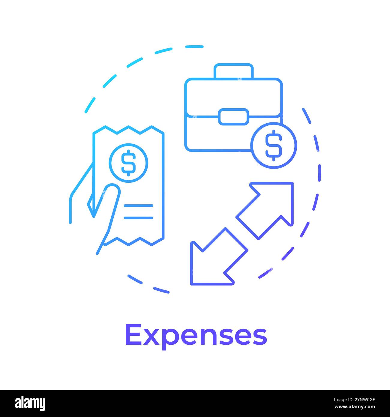 Expenses blue gradient concept icon Stock Vector Image & Art - Alamy
