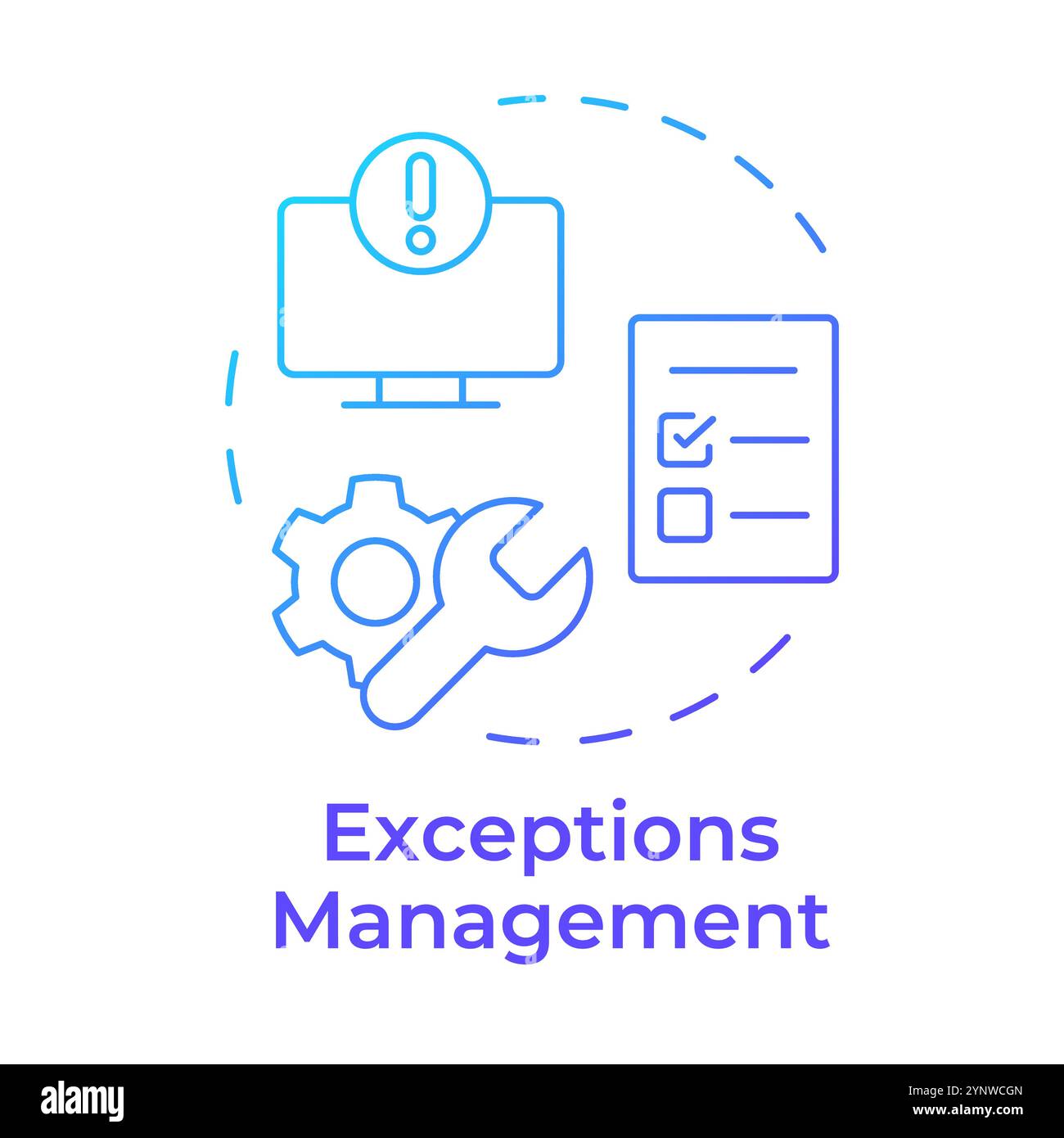 Exceptions management blue gradient concept icon Stock Vector Image ...