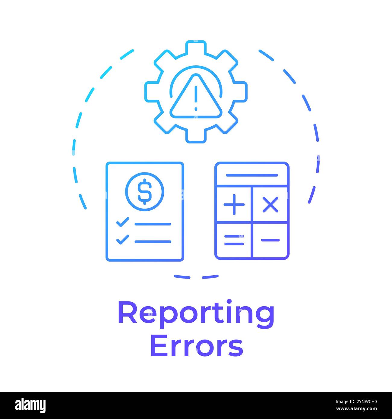 Reporting errors blue gradient concept icon Stock Vector Image & Art - Alamy