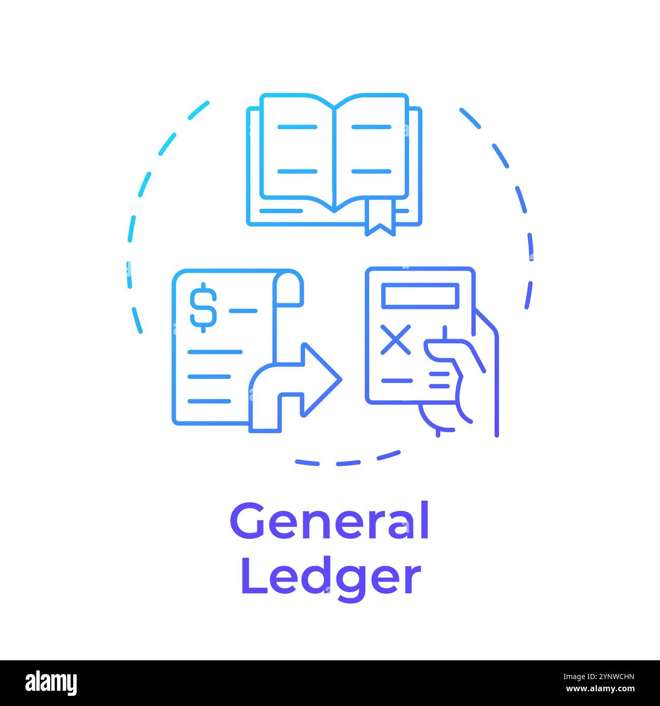 General ledger blue gradient concept icon Stock Vector Image & Art - Alamy