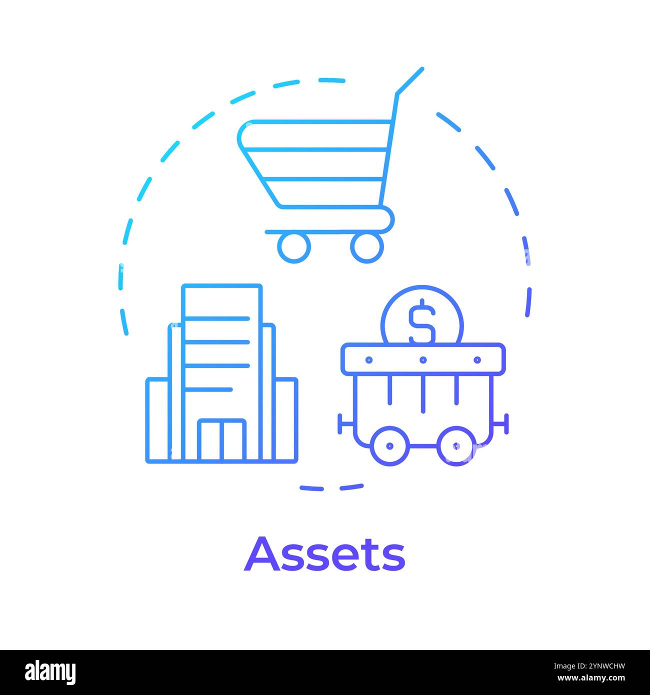 Assets blue gradient concept icon Stock Vector Image & Art - Alamy