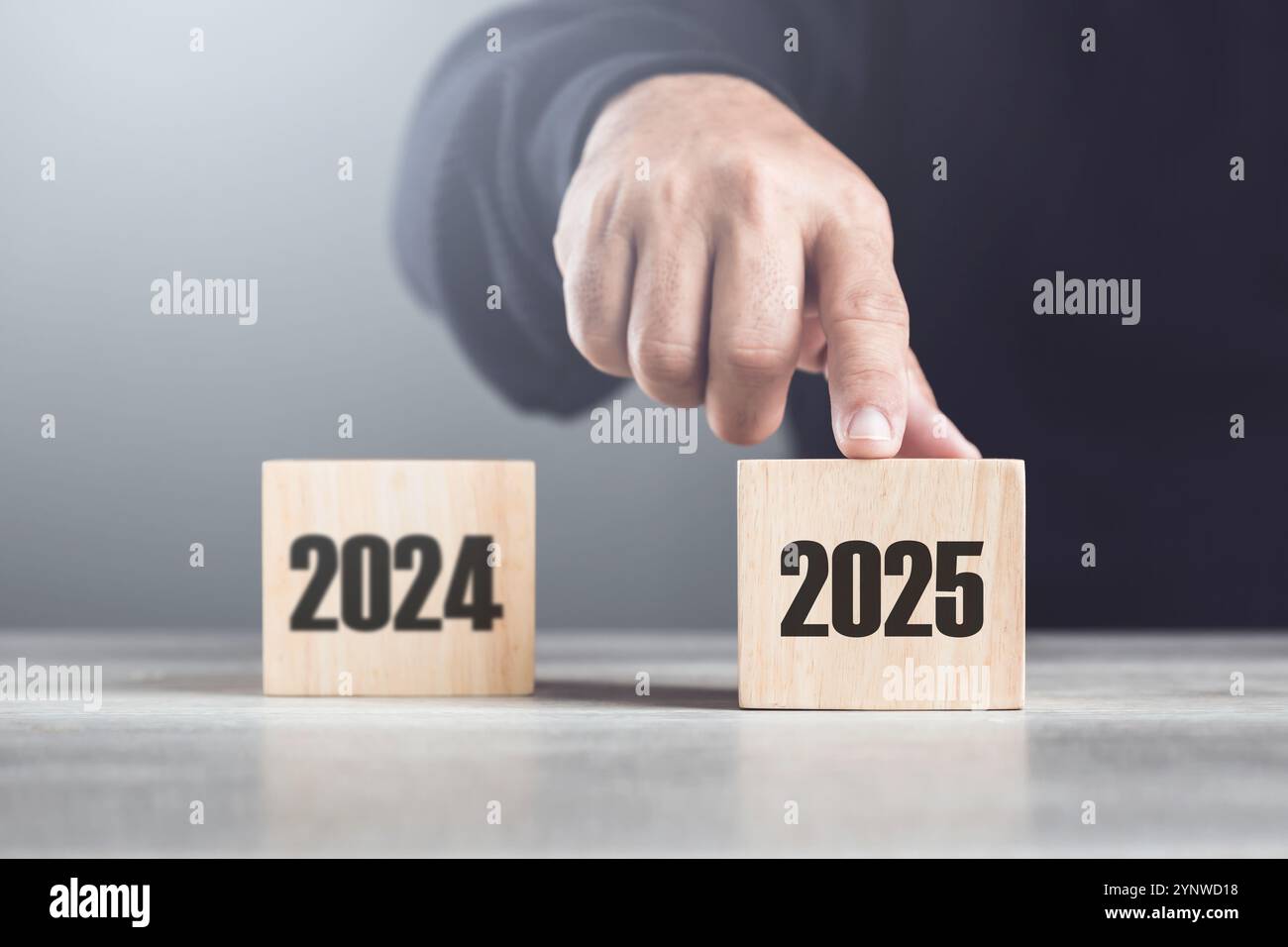 Replaces "2024" with "2025" using number blocks, symbolizing the ...
