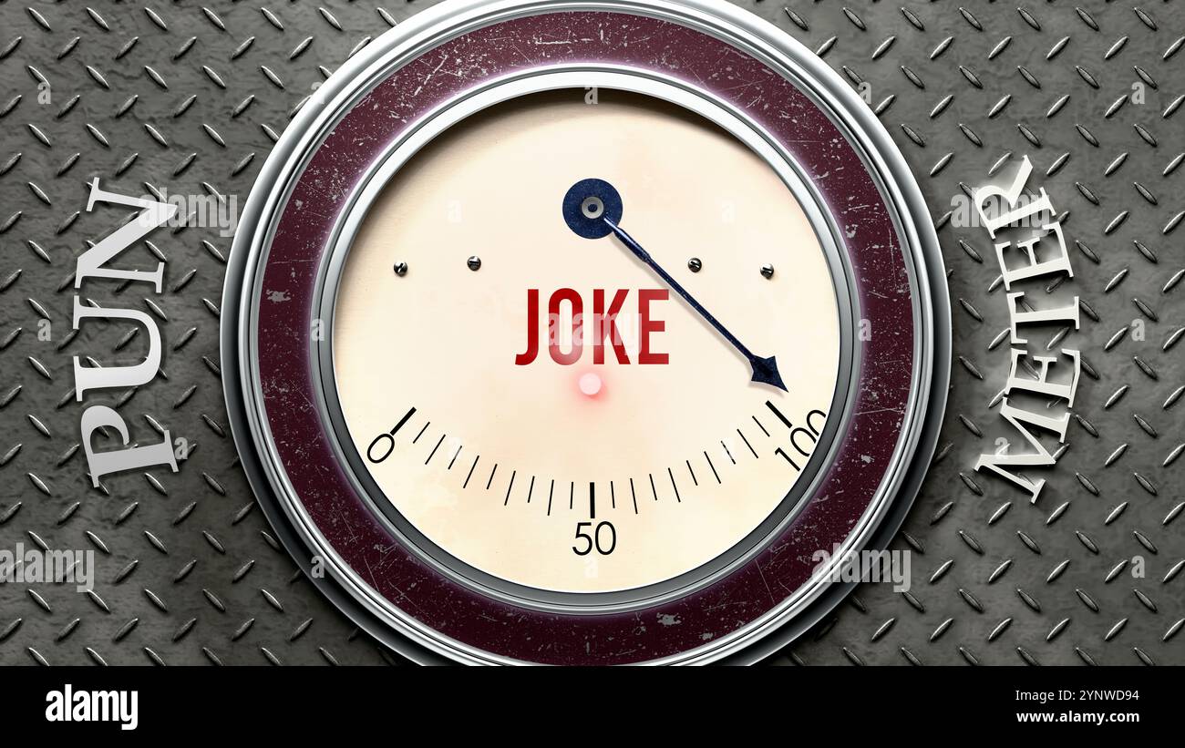 Joke and Pun that is hitting a full scale, showing a very high level of ...