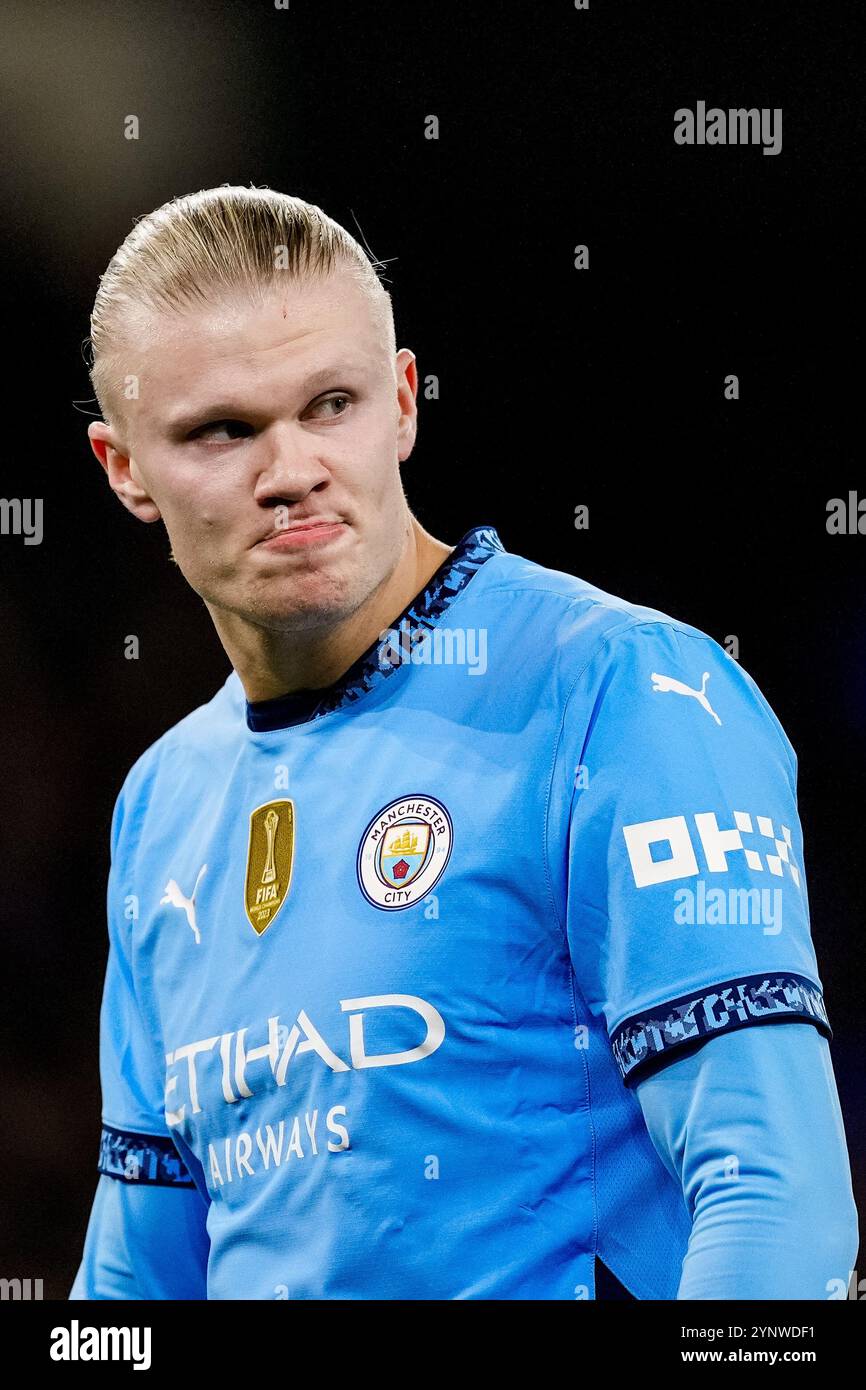 Manchester, UK. 26th Nov, 2024. Manchester - Erling Haaland of ...