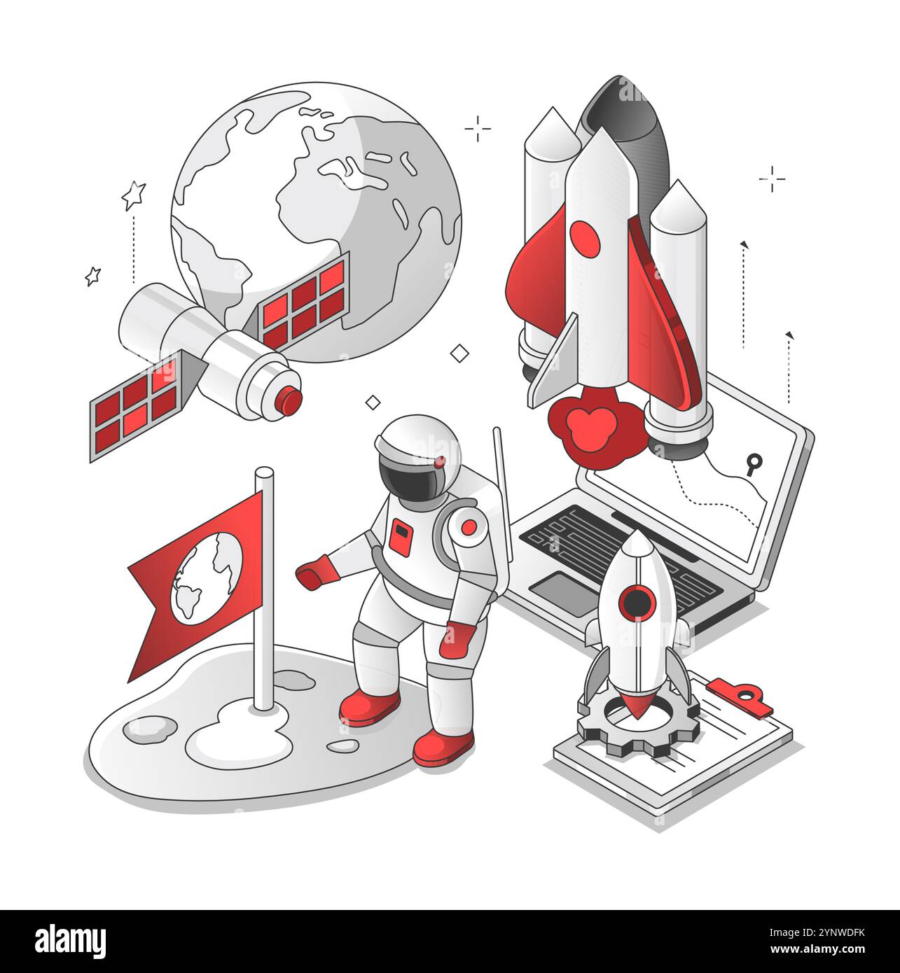 Unknown planet illustration Cut Out Stock Images & Pictures - Alamy