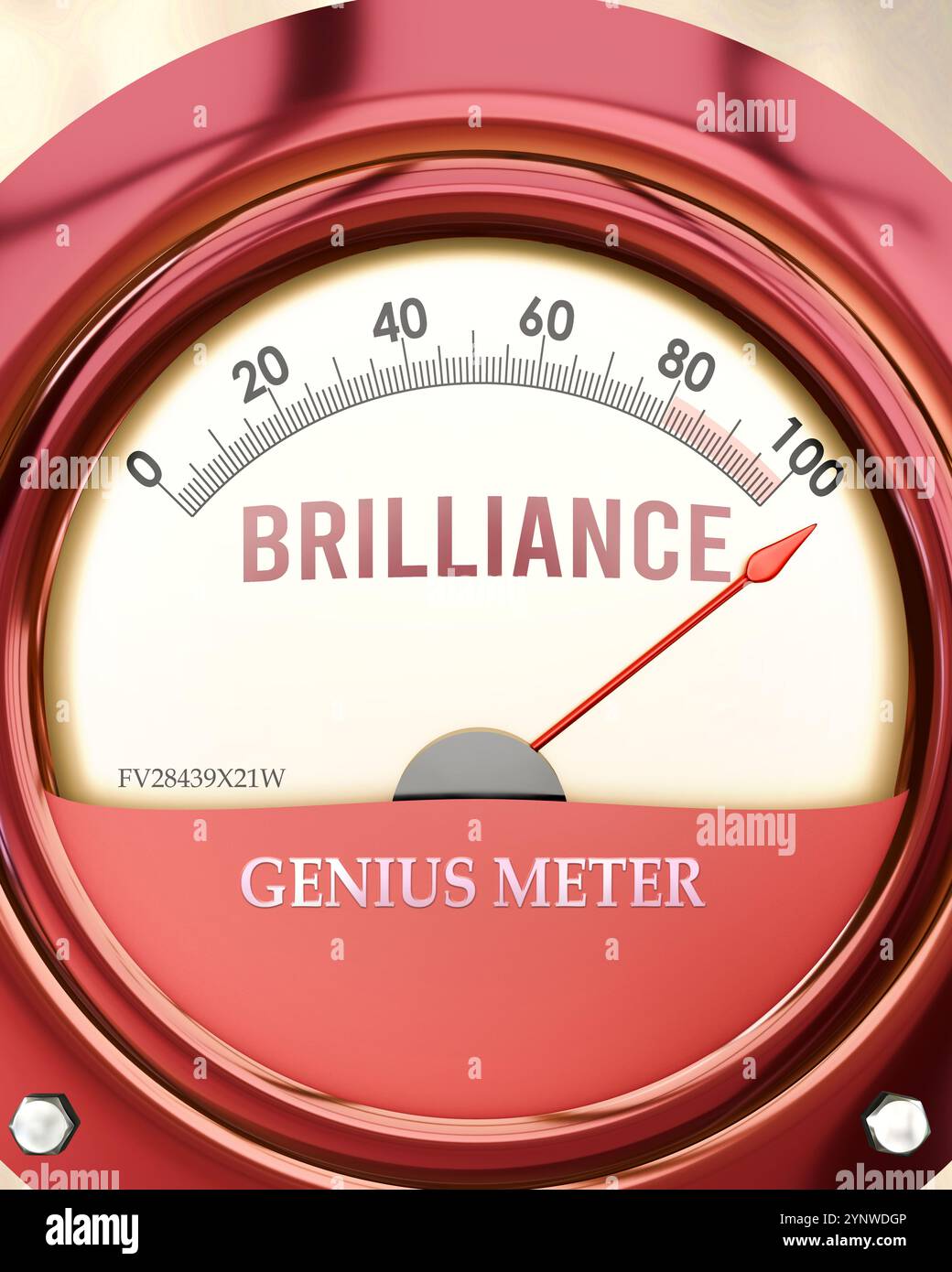 Brilliance and Genius Meter that is hitting a full scale, showing a ...