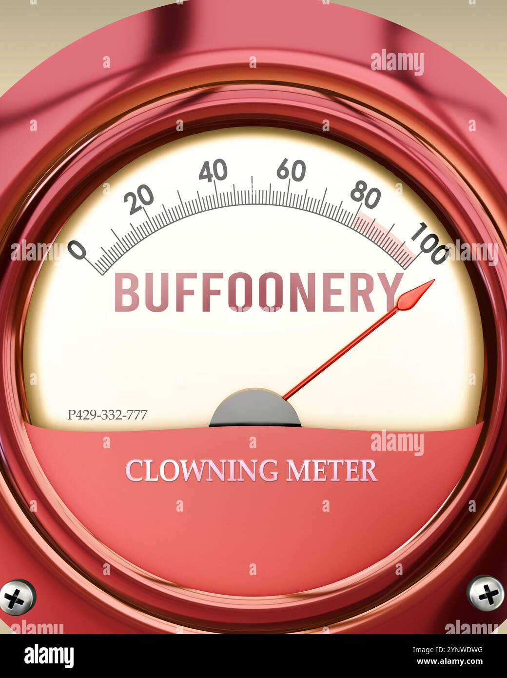 Buffoonery and Clowning Meter that is hitting a full scale, showing a ...