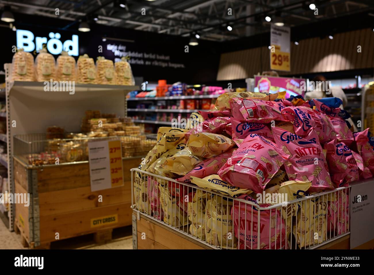 Hässleholm, Skåne, Sweden. November 26 2024. Product display: Pile of ...