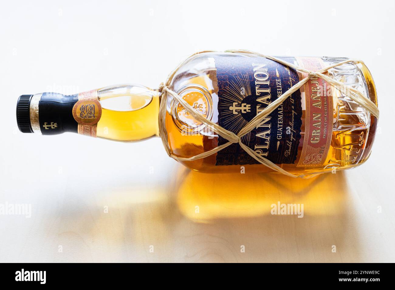Moscow, Russia - October 1, 2024: lying glass bottle of Plantation Gran ...