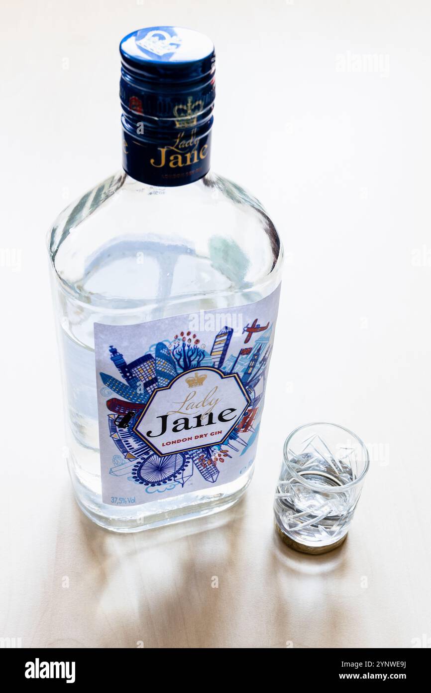 Moscow, Russia - October 1, 2024: shot and standing glass bottle of ...