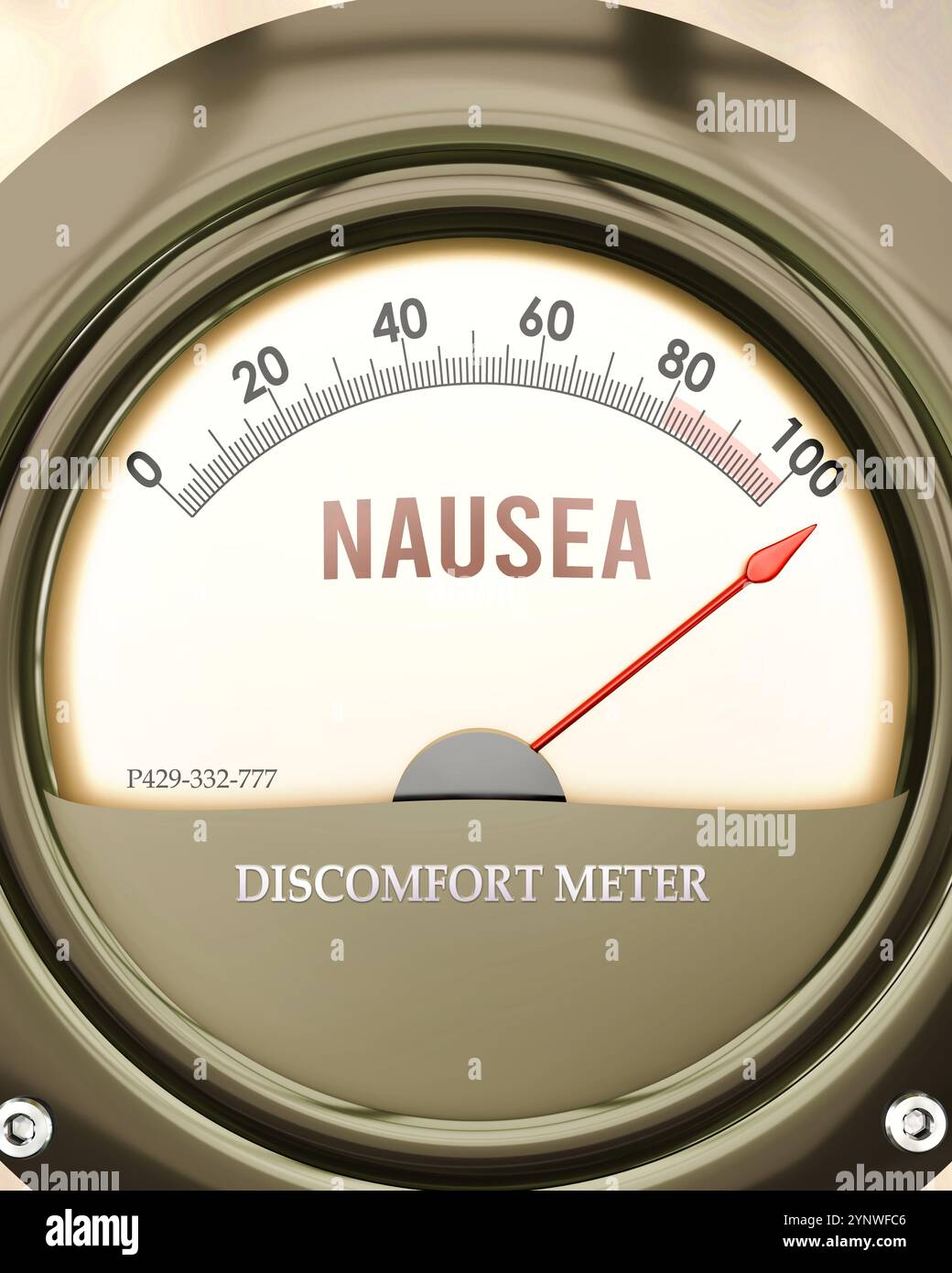 Nausea and Discomfort Meter that is hitting a full scale, showing a ...